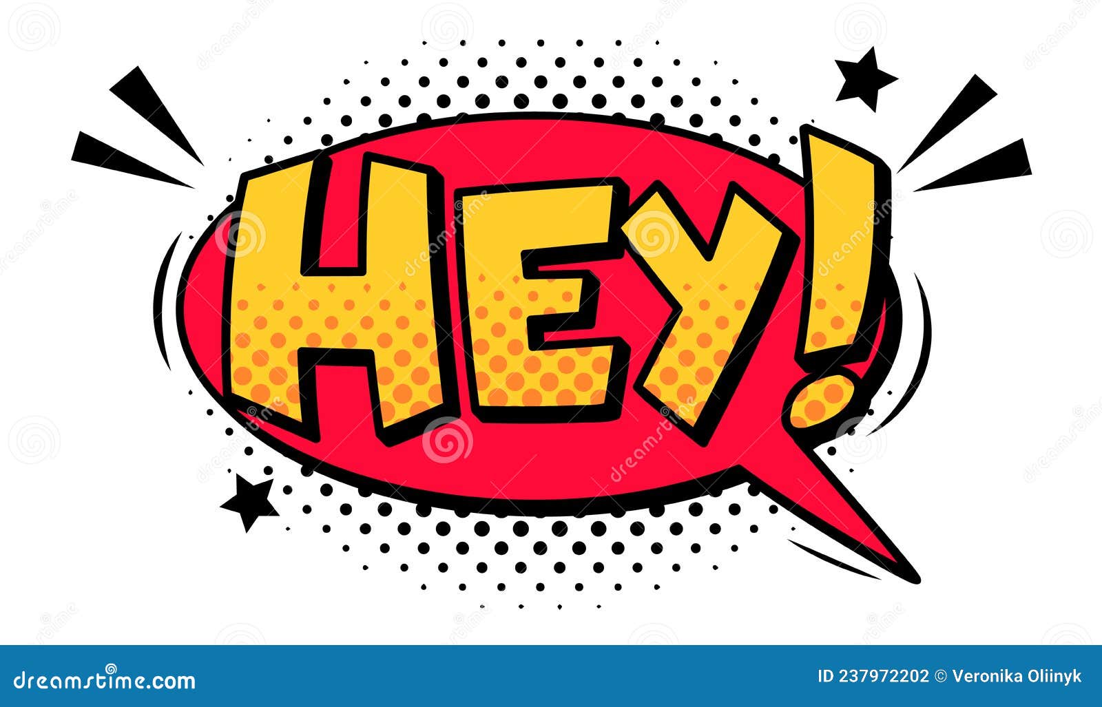 Hey Speech Cloud for Comics Magazine Isolated Stock Vector ...