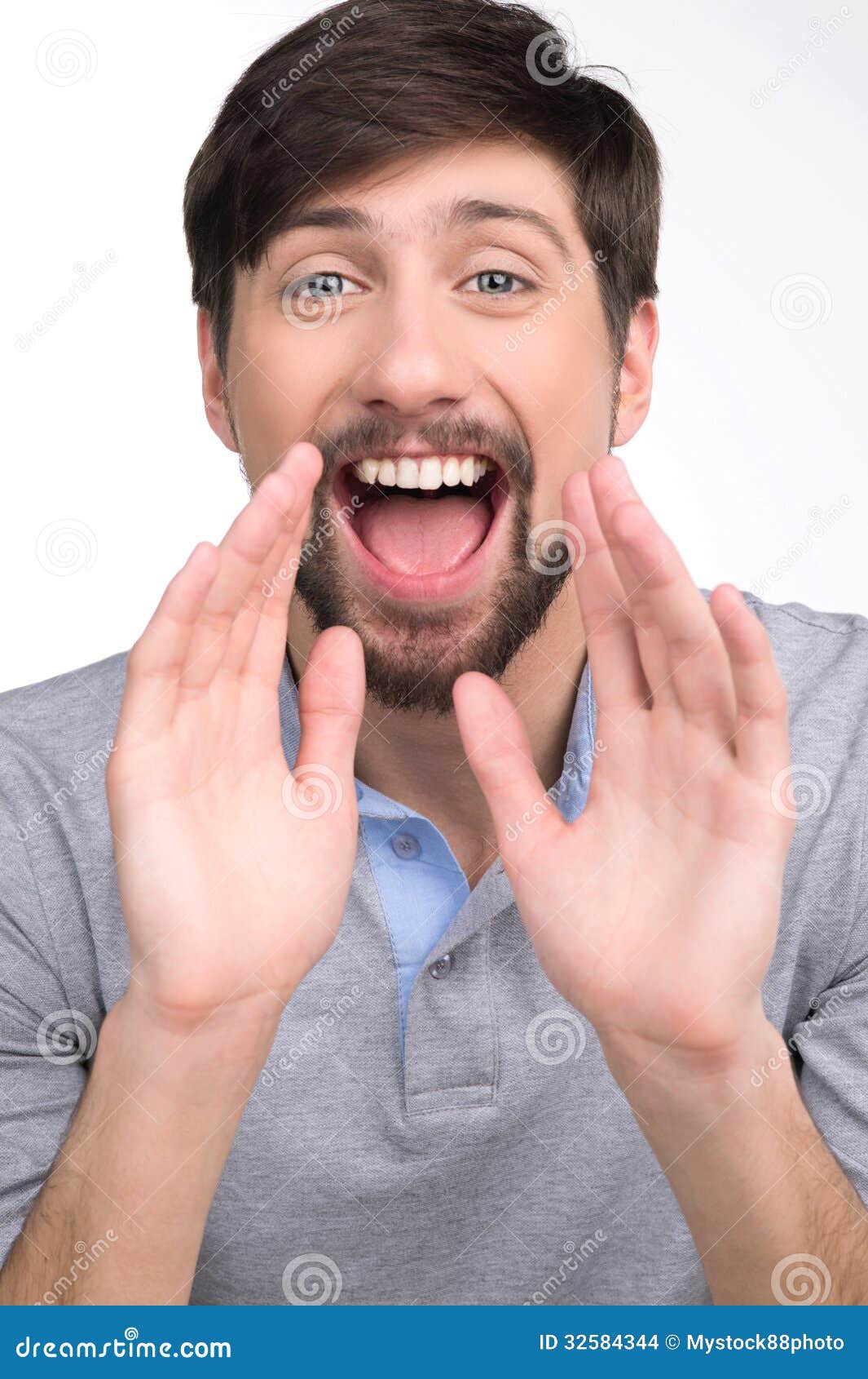 Hey there! stock photo. Image of happiness, shouting - 32584344