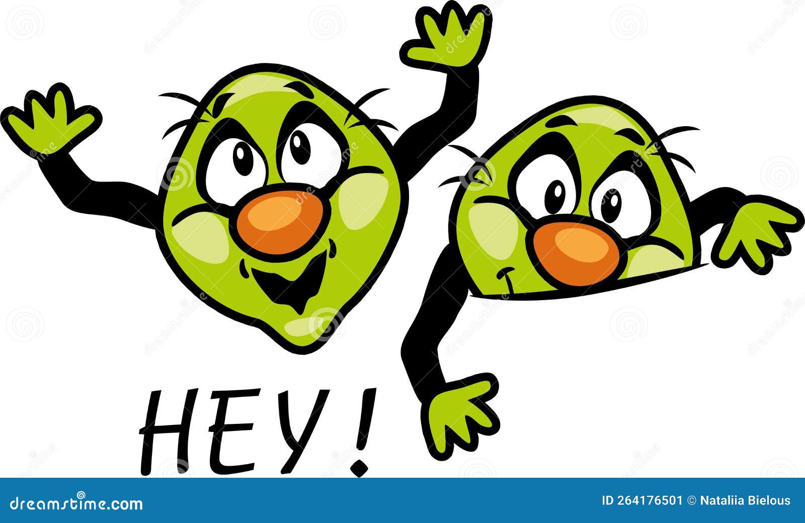 Hey. Two funny little men stock vector. Illustration of cute - 264176501