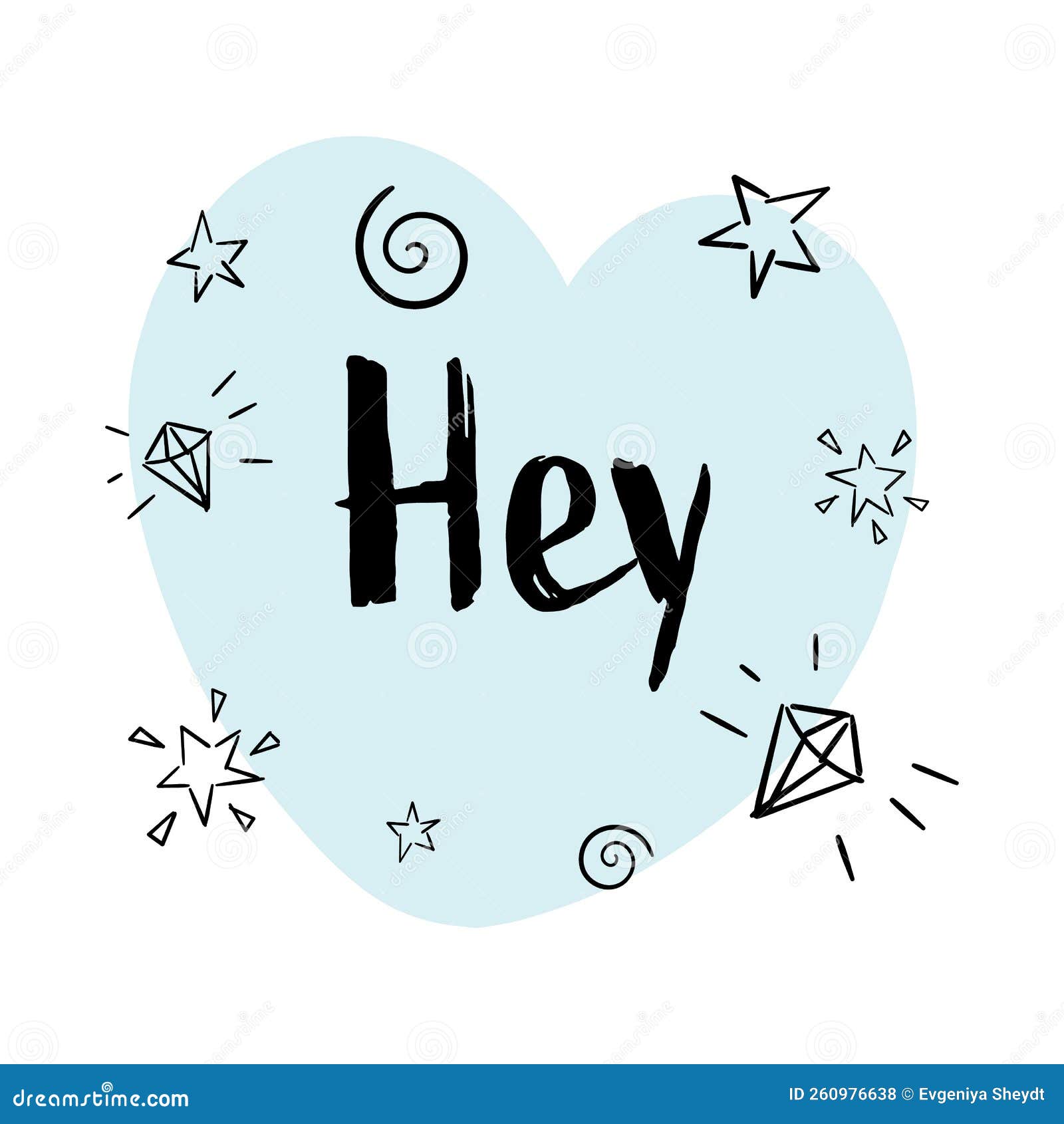 Hey. Vector Cartoon Sketch Illustration Background Stock Vector ...