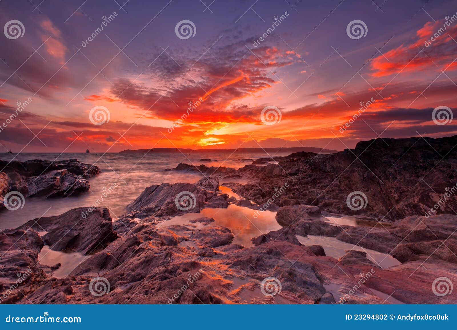 Heybrook Sunset stock photo. Image of scenic, seascape - 23294802