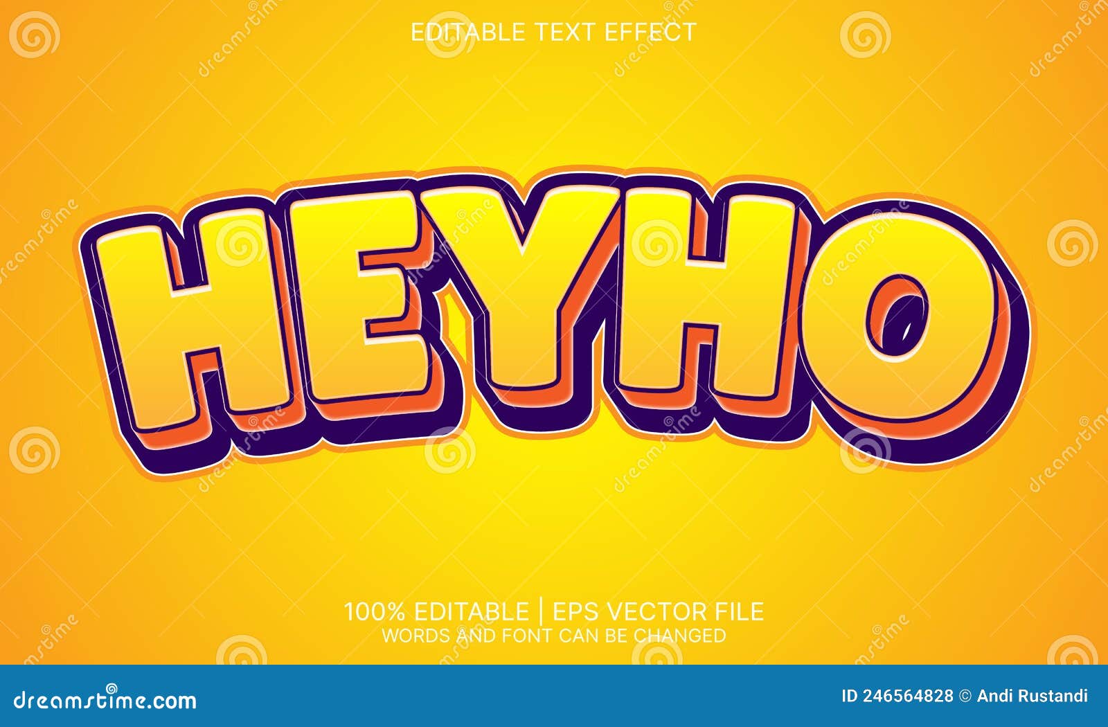 Heyho Text Effect Wrapped Yellow Color Stock Vector - Illustration of ...
