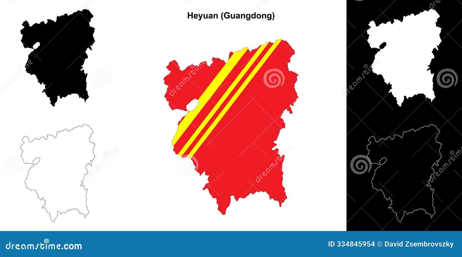 Heyuan outline map stock illustration. Illustration of tourism - 334845954