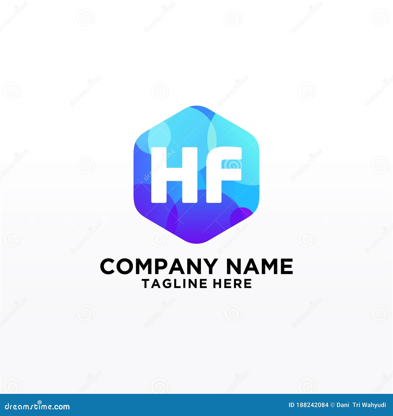 HF Initial Logo with Colorful Circle Template Vector Stock Vector ...