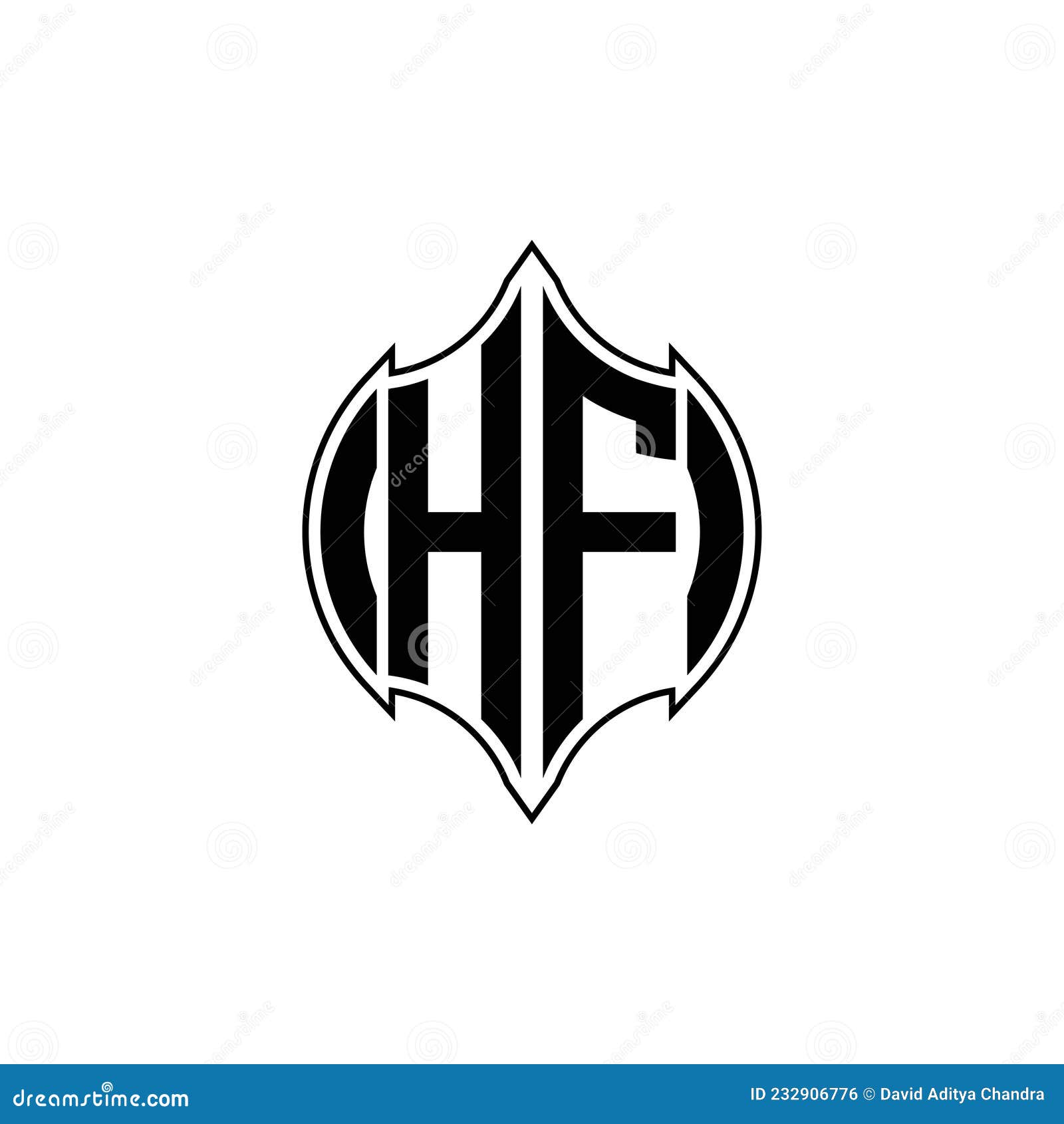 HF Logo Monogram Geometric Shield Shape Style Stock Vector ...