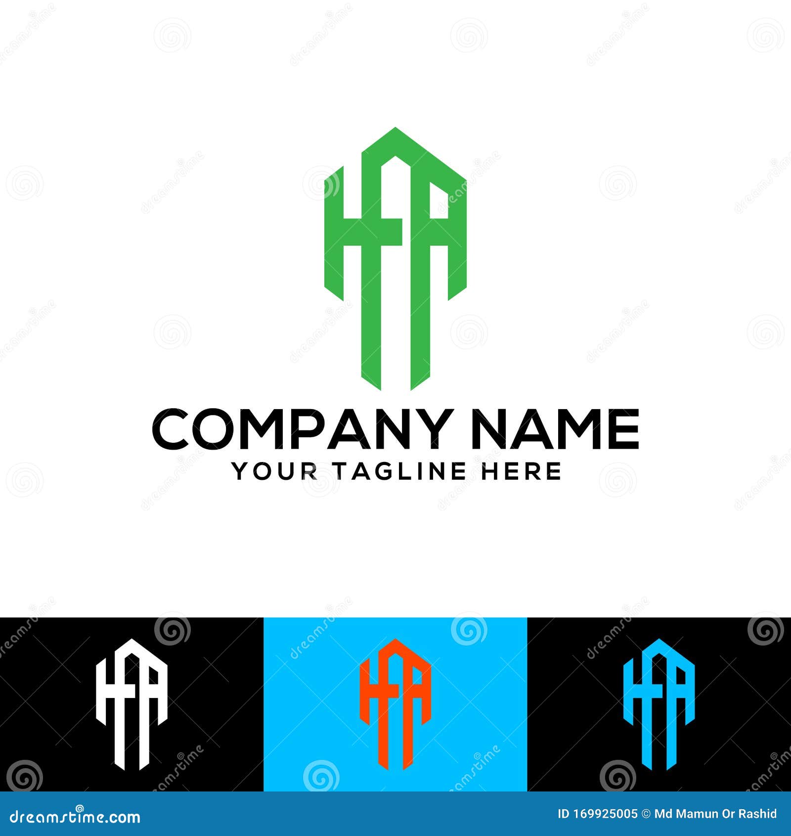 HFA Letter Logo Design. HFA Logo Design Stock Vector - Illustration of ...