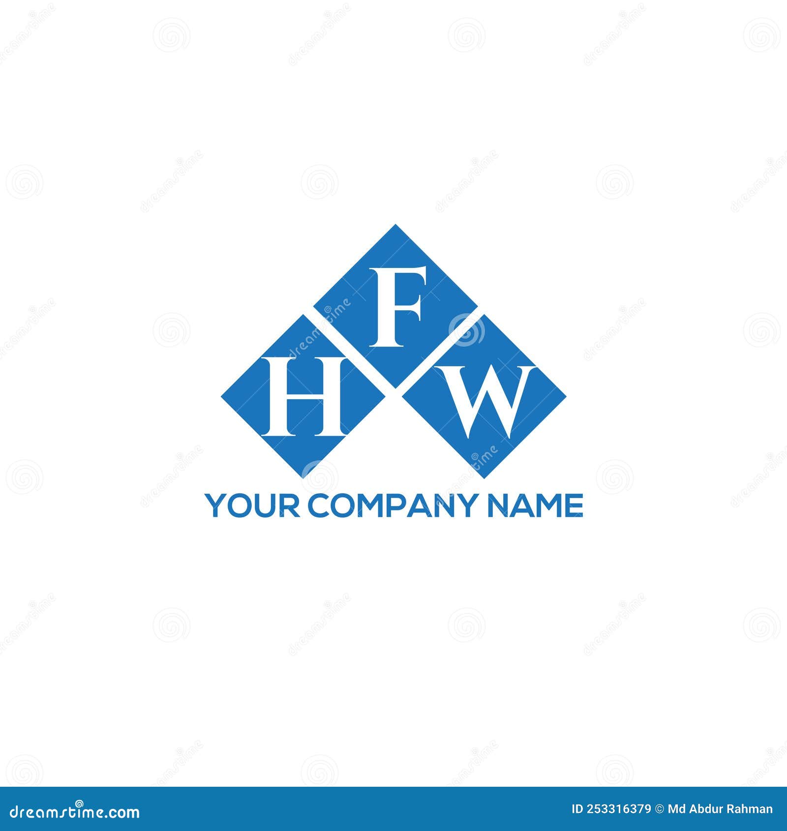HFW Letter Logo Design on WHITE Background. HFW Creative Initials ...