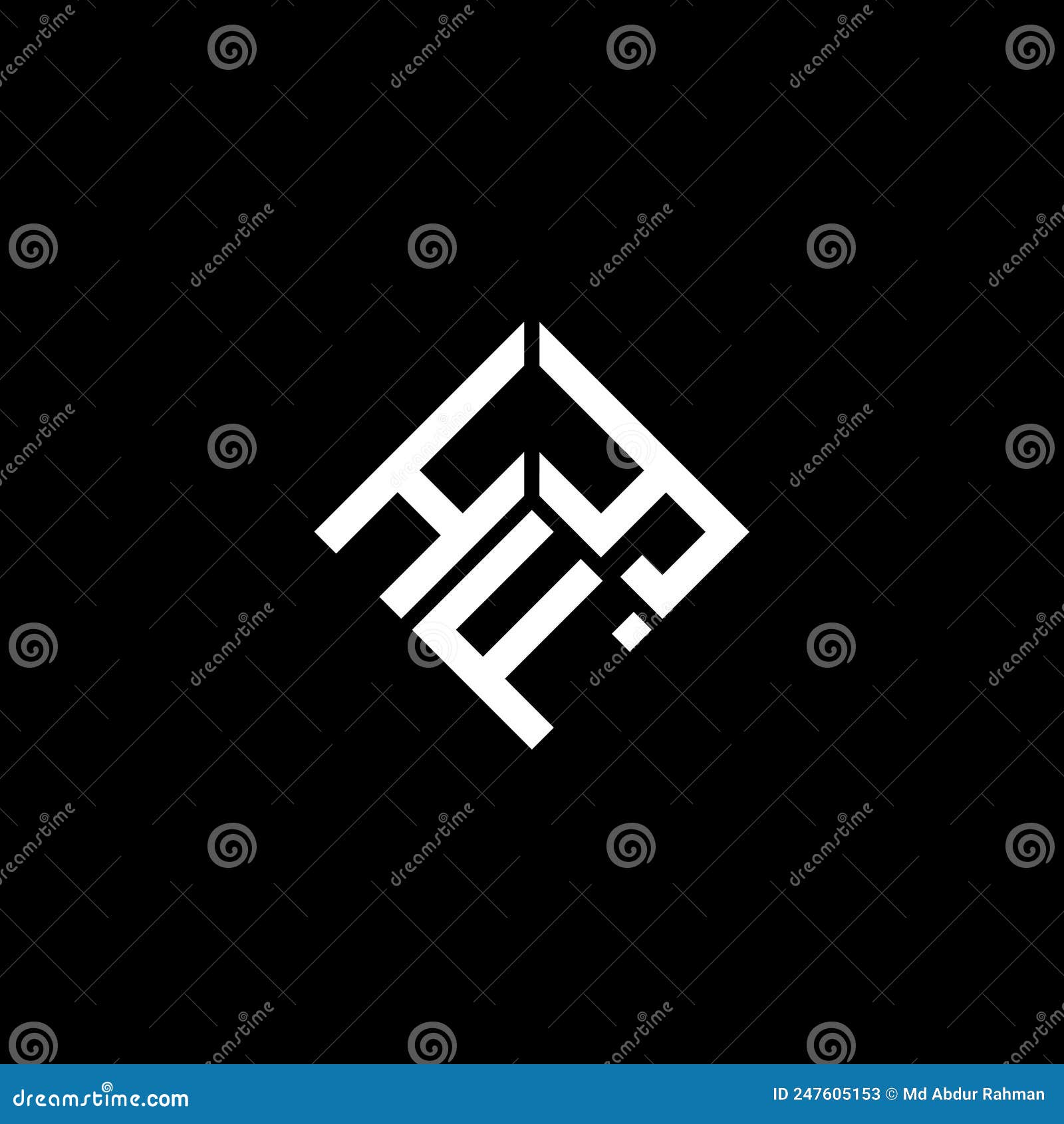 HFY Letter Logo Design on Black Background. HFY Creative Initials ...
