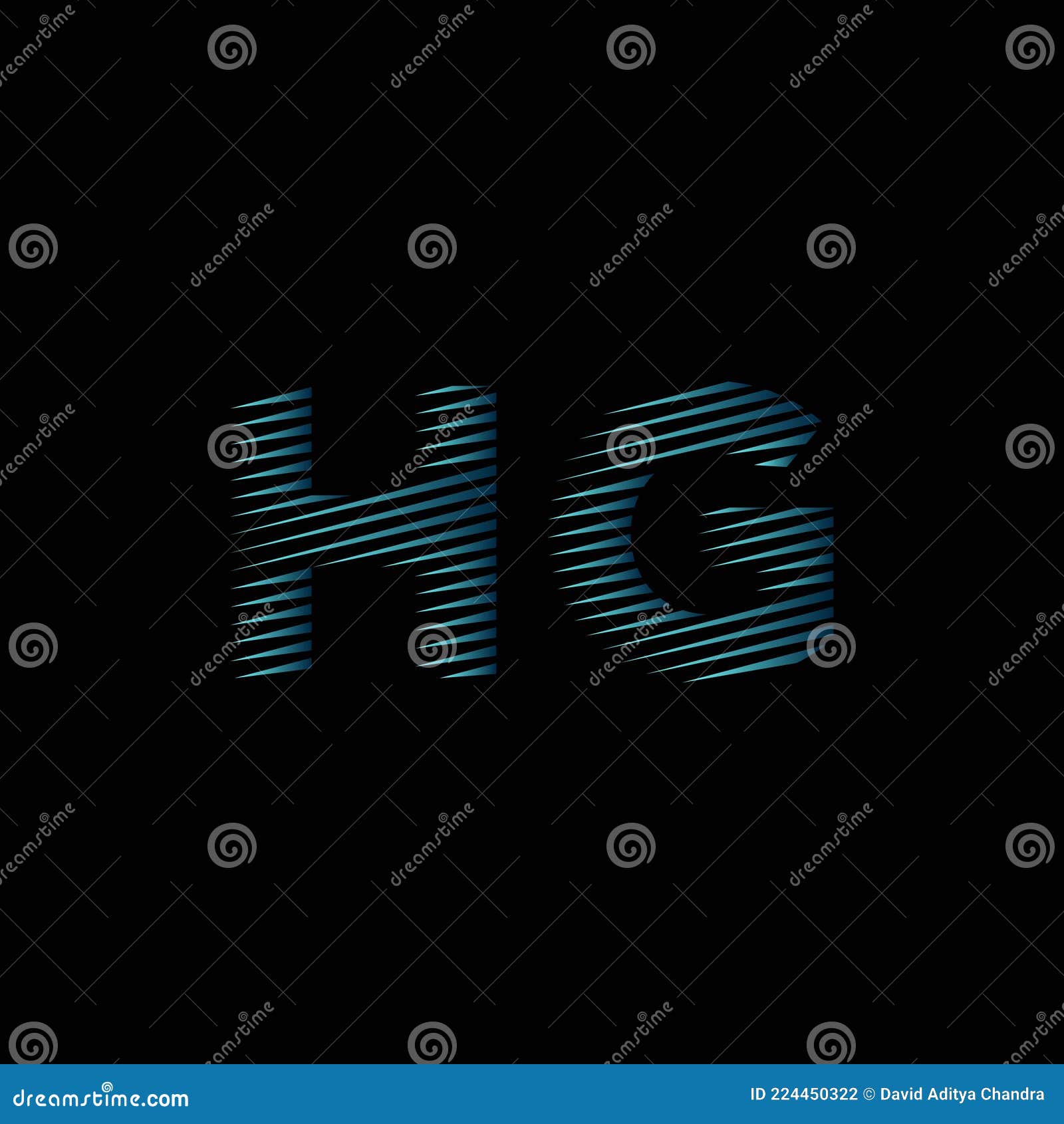 HG Monogram Lines Style Blue Light Vector Stock Vector - Illustration ...