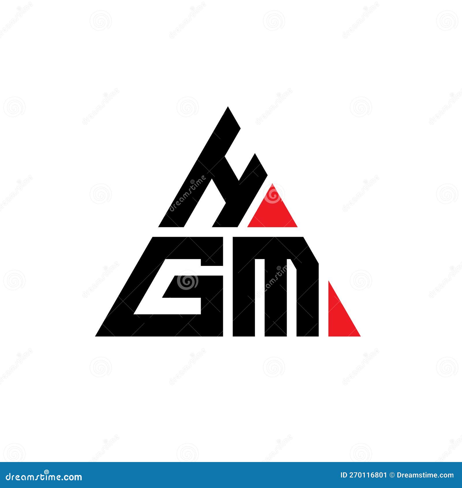 HGM Triangle Letter Logo Design with Triangle Shape. HGM Triangle Logo ...