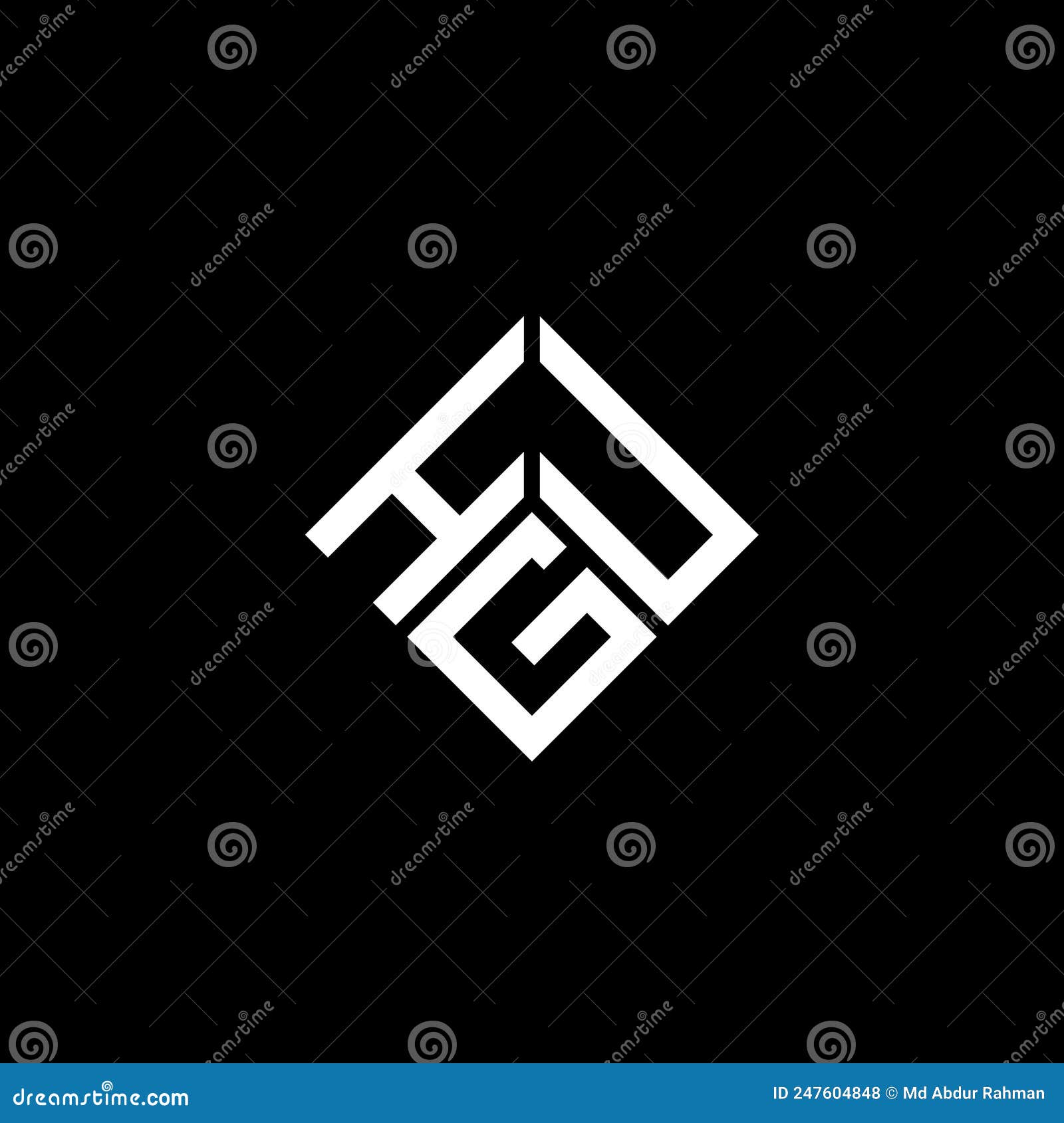 HGU Letter Logo Design on Black Background. HGU Creative Initials ...