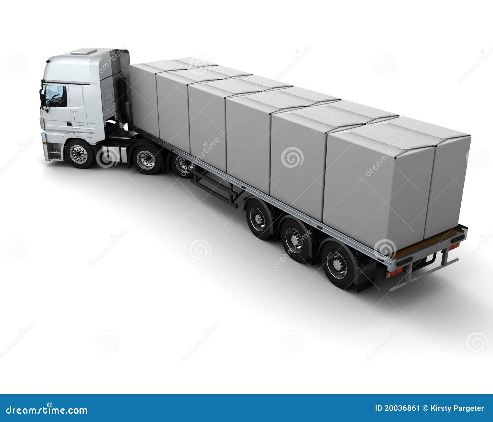 HGV Truck Shipping White Boxes Stock Illustration - Illustration of ...