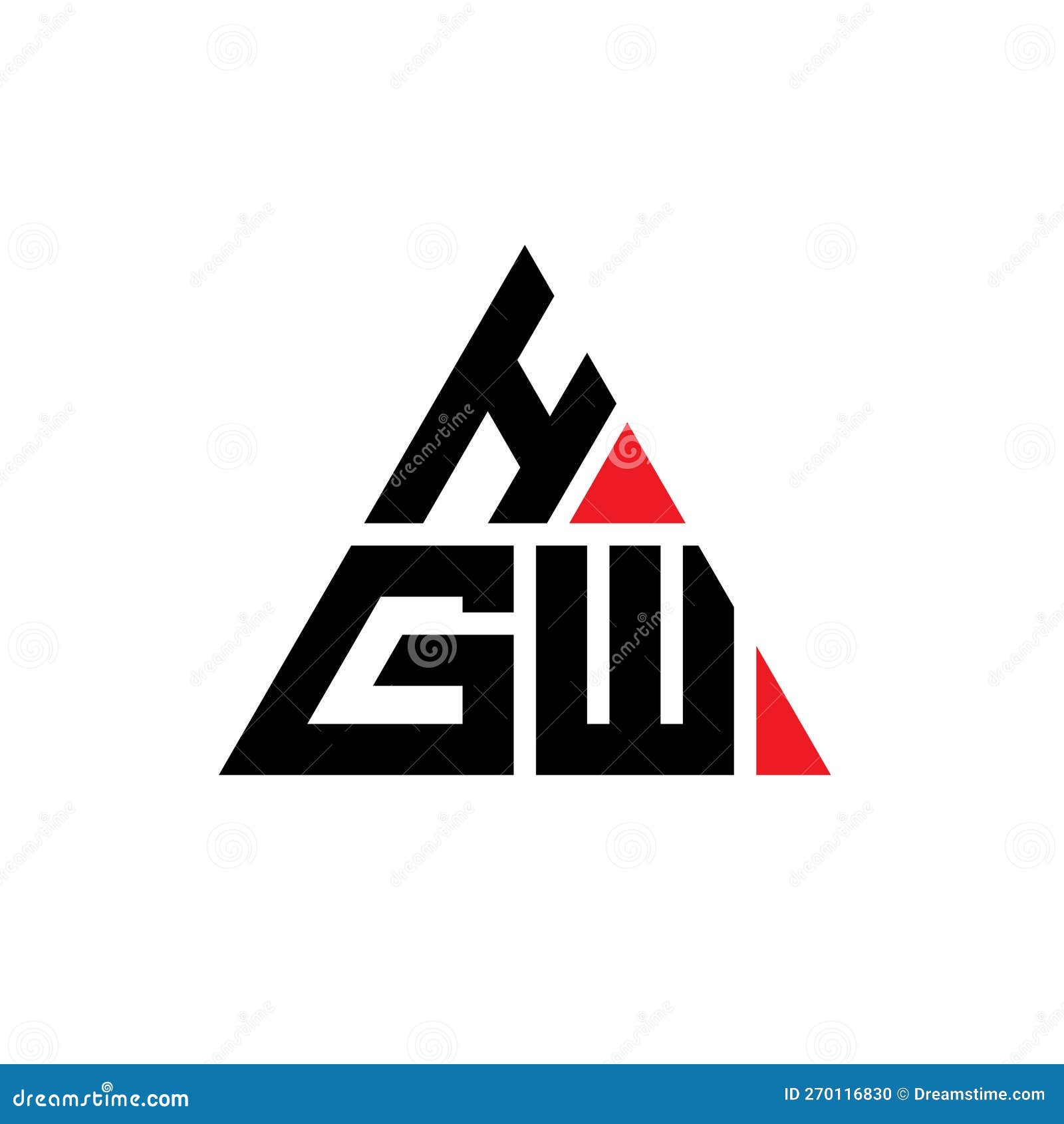 HGW Triangle Letter Logo Design with Triangle Shape. HGW Triangle Logo ...