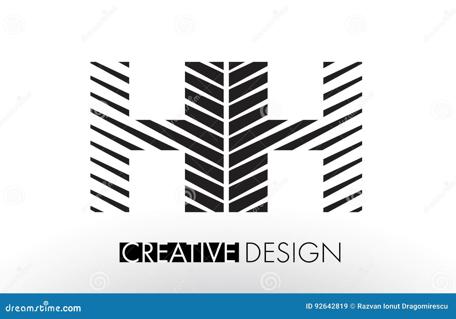 HH H H Lines Letter Design with Creative Elegant Zebra Stock Vector ...
