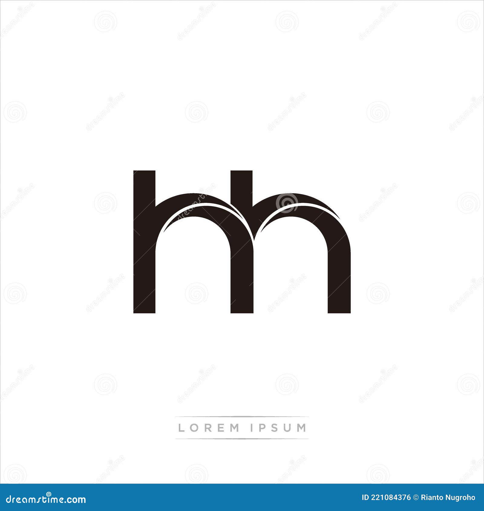Hh Initial Letter Split Lowercase Modern Monogram Linked Outline ...
