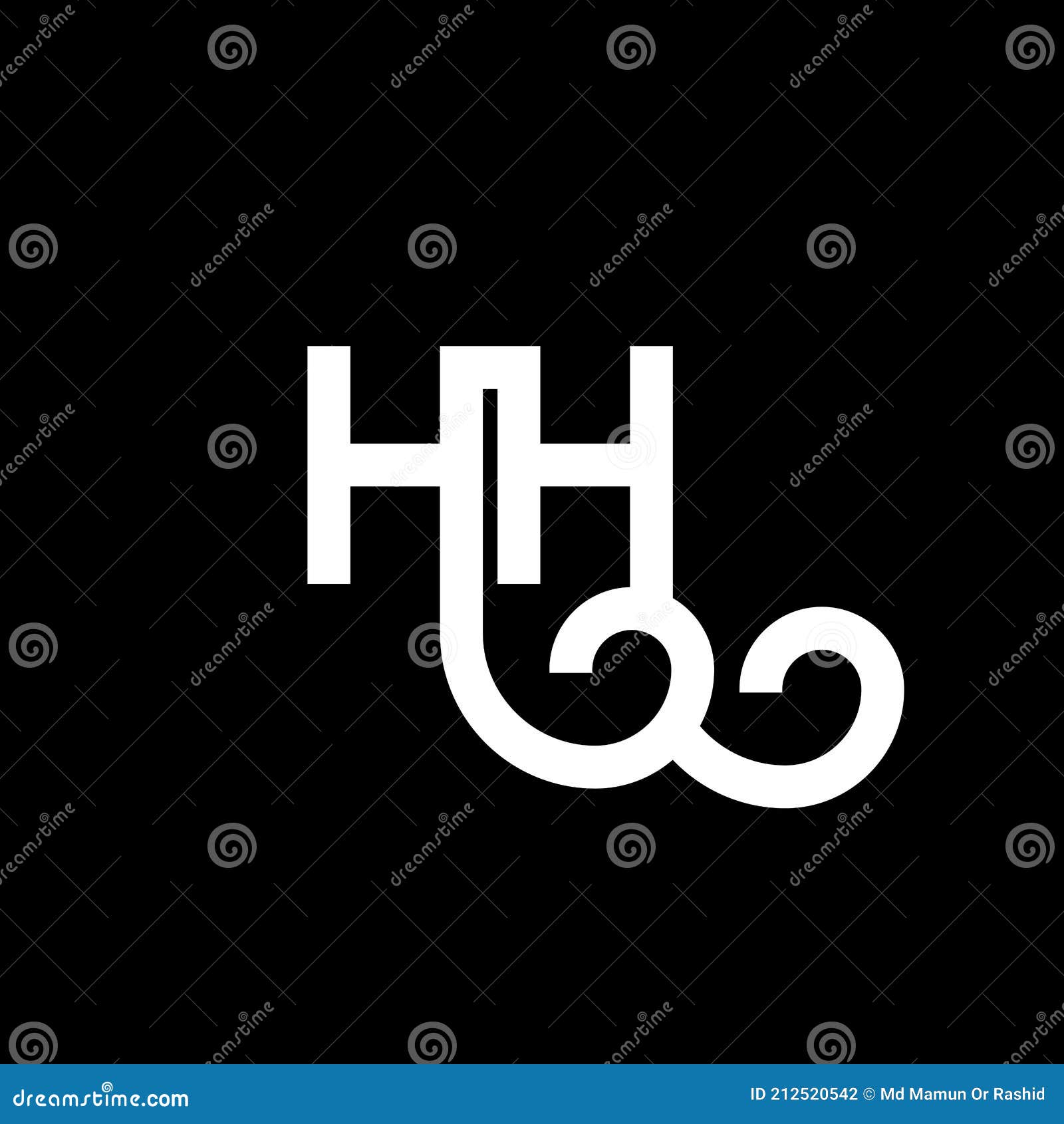 HH Letter Logo Design on Black Background. HH Creative Initials Letter ...