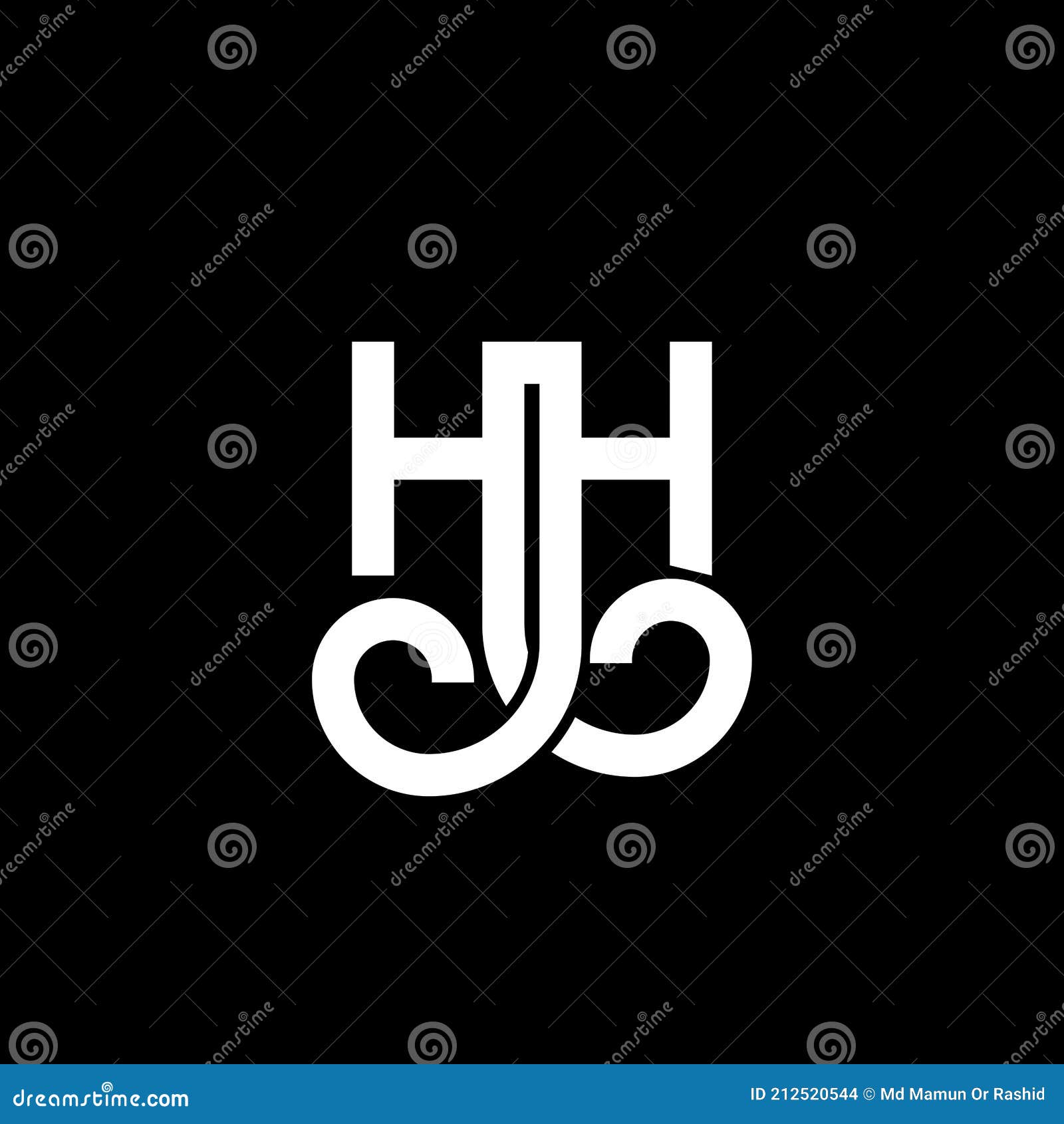 HH Letter Logo Design on Black Background. HH Creative Initials Letter ...