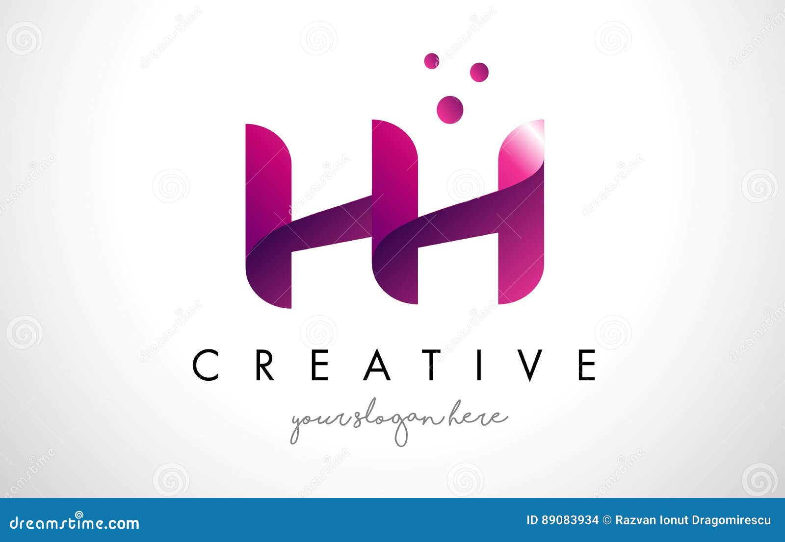 HH Letter Logo Design with Purple Colors and Dots Stock Vector ...