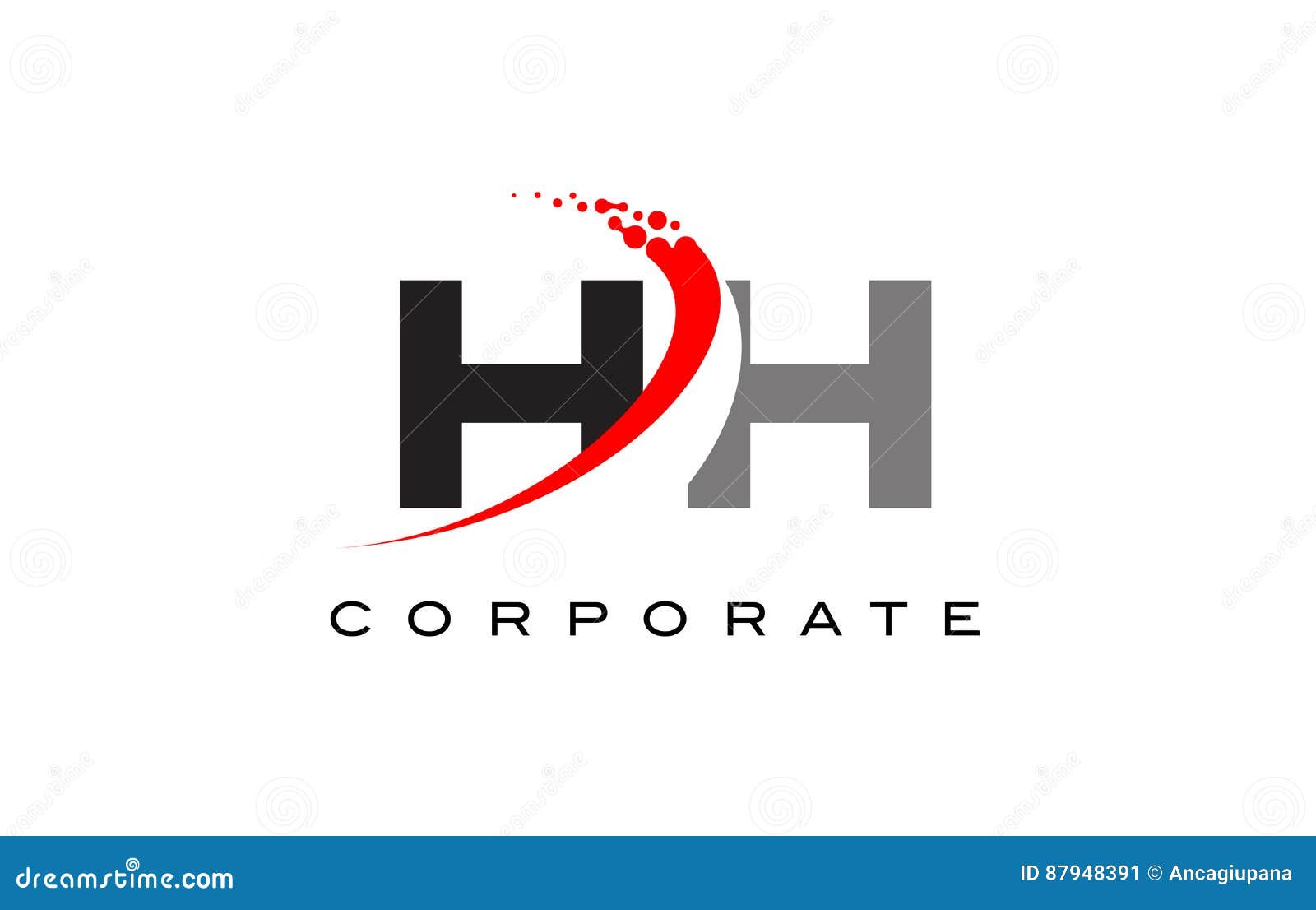 HH Modern Letter Logo Design with Swoosh Stock Illustration ...