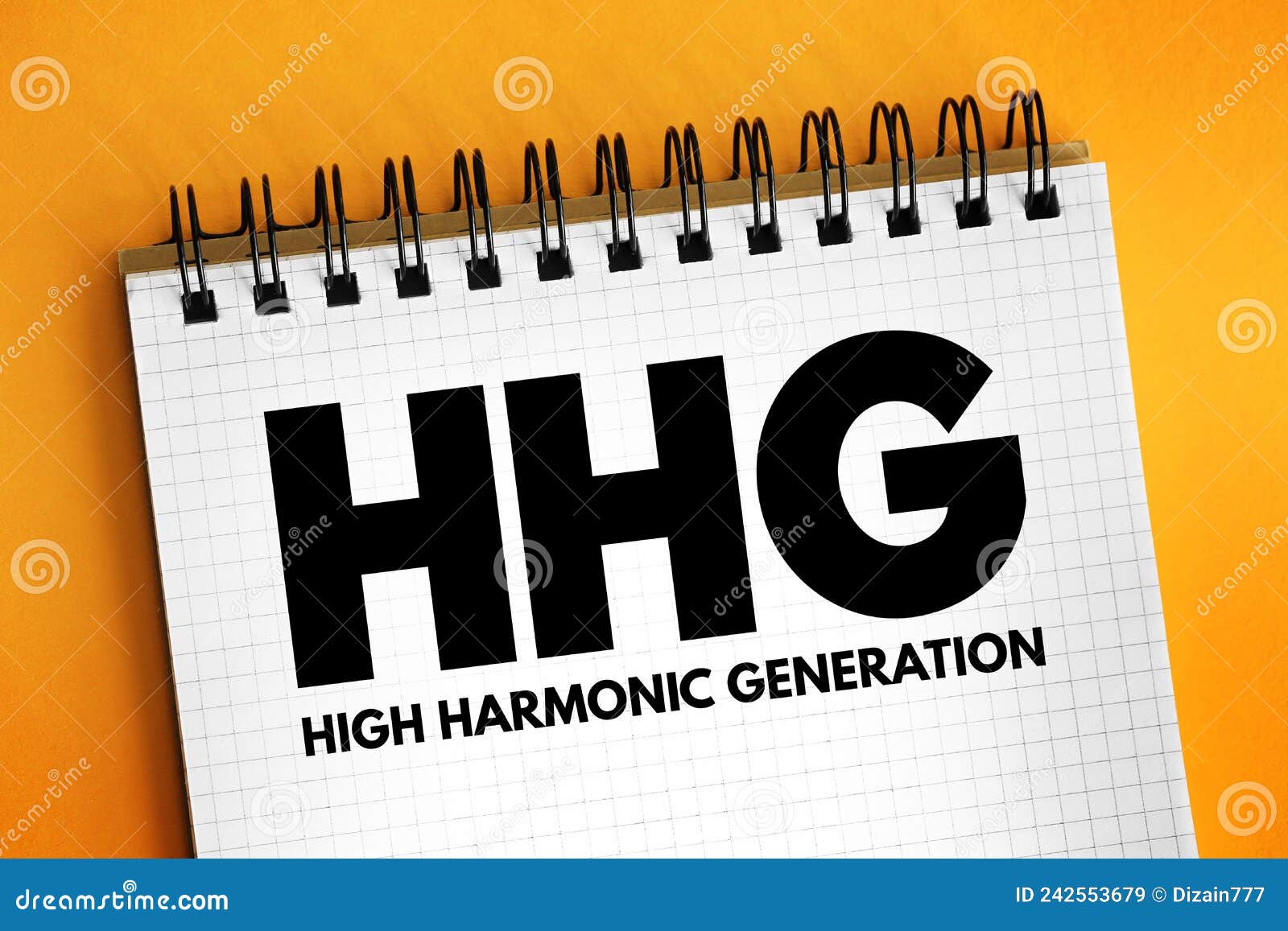HHG - High Harmonic Generation Acronym Text on Notepad, Abbreviation ...