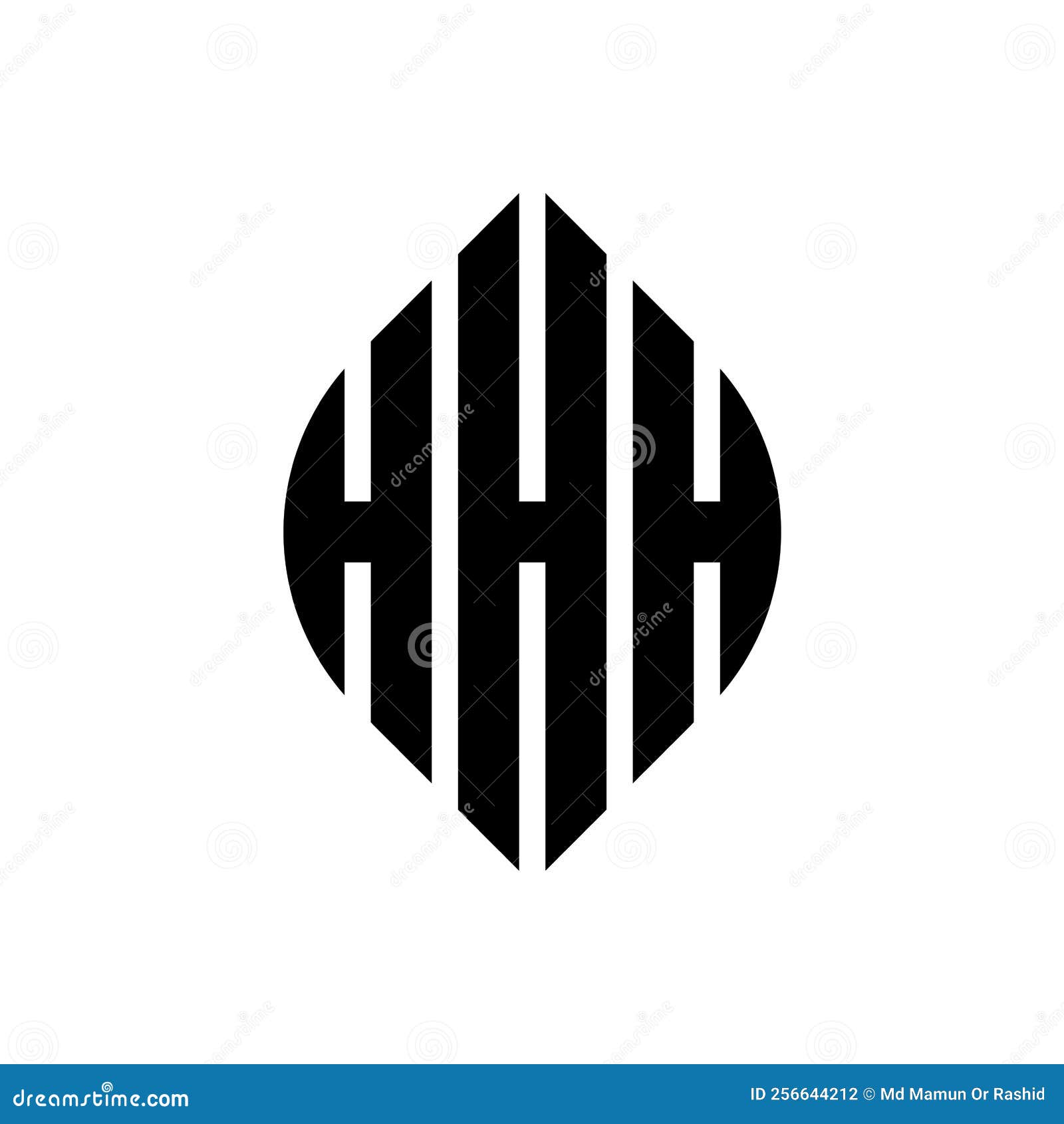 HHH Circle Letter Logo Design with Circle and Ellipse Shape. HHH ...