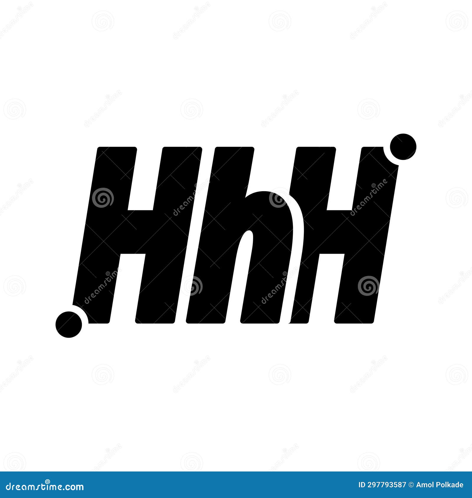 HHH Typography Vector Monogram Illustration Stock Illustration ...