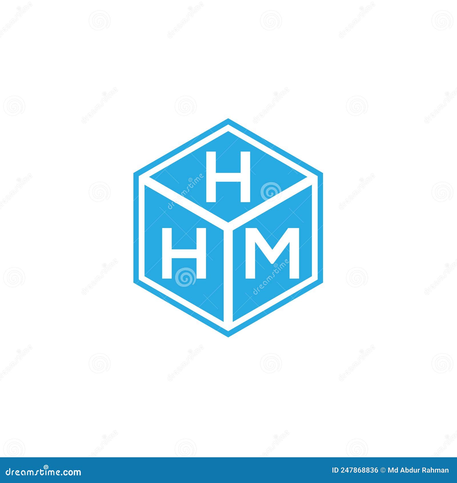 HHM Letter Logo Design on Black Background. HHM Creative Initials ...