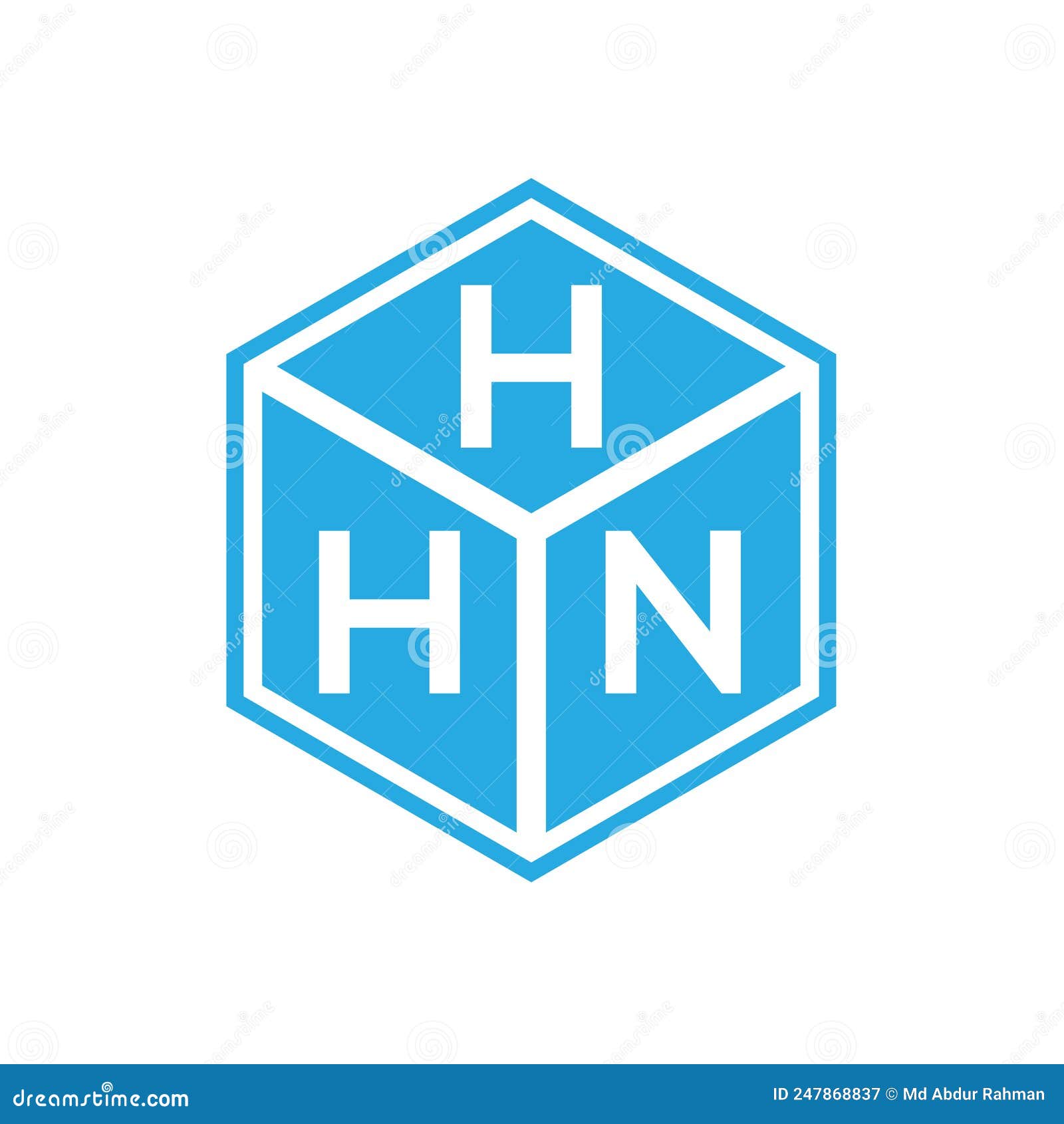 HHN Letter Logo Design on Black Background. HHN Creative Initials ...