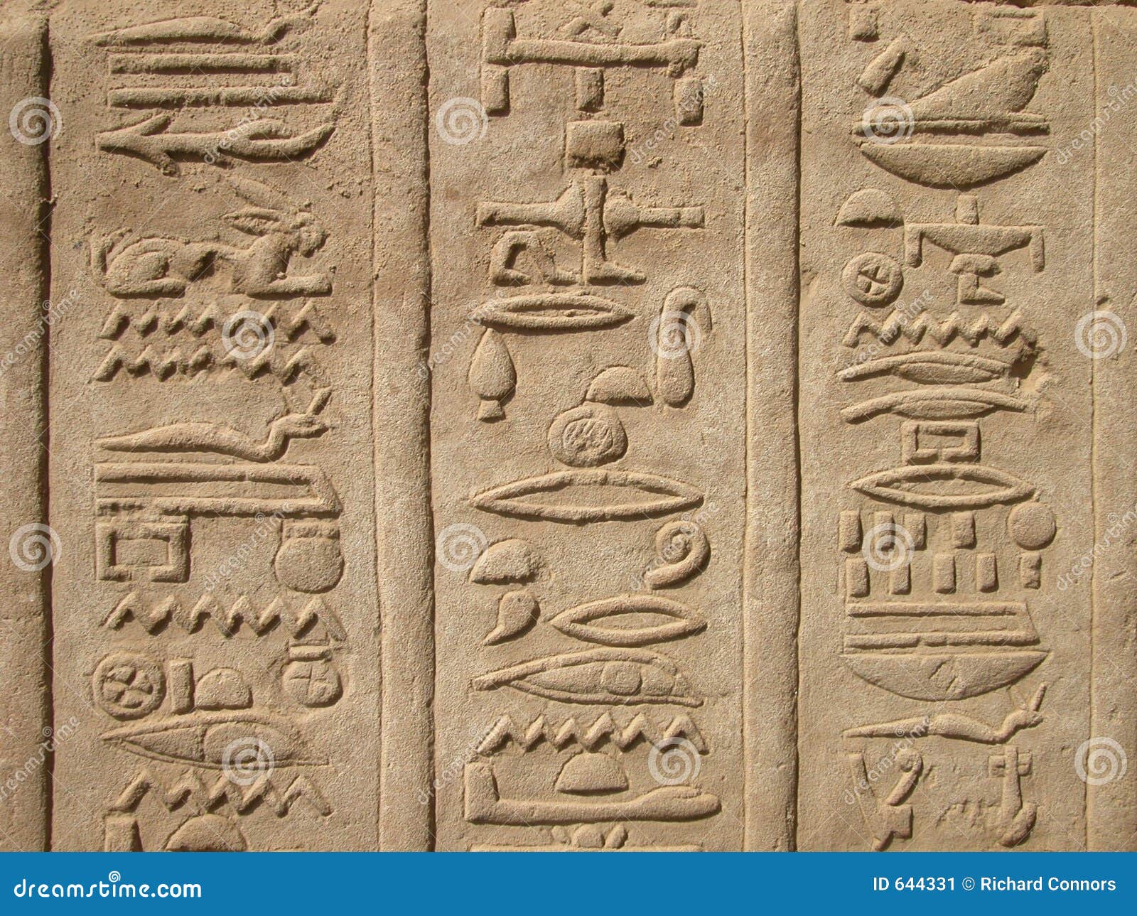 Hiéroglyphes Au Temple De Kom Ombo, Egypte Image stock - Image du ...