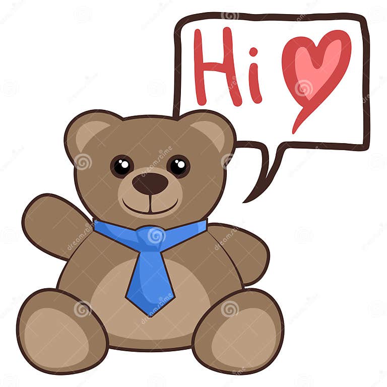Hi bear stock vector. Illustration of communication, reproduction ...