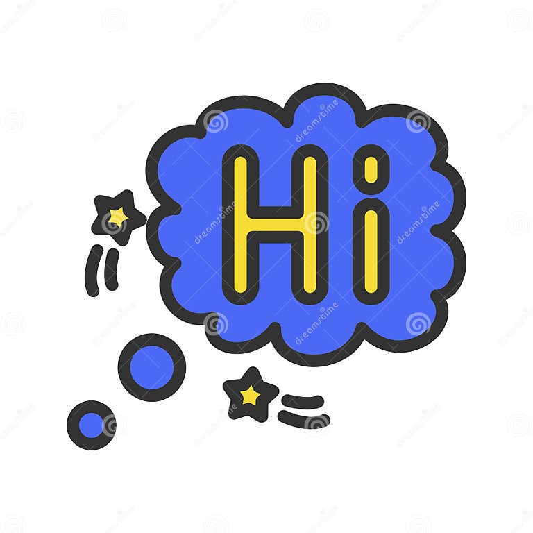 Hi Bubble Icon Image. stock vector. Illustration of design - 286871522