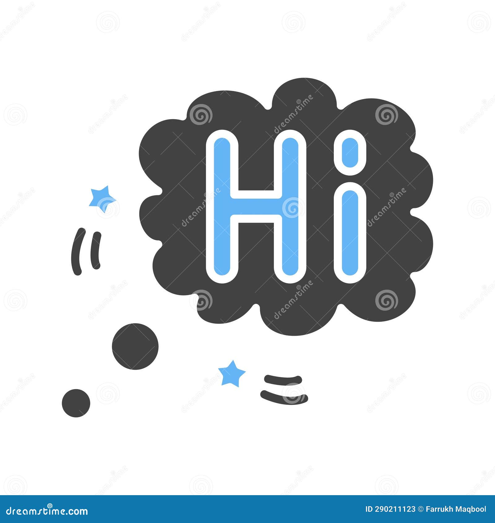 Hi Bubble Icon Image. stock illustration. Illustration of conversation ...