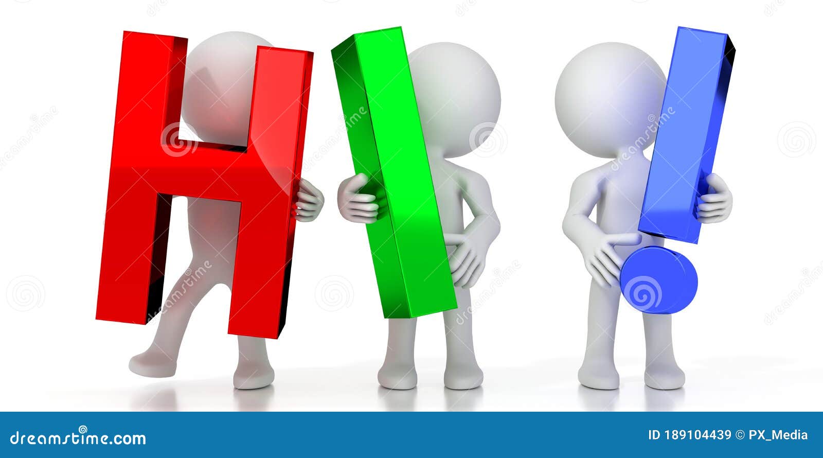 Hi! - Colorful Letters - 3D Illustration Stock Illustration ...