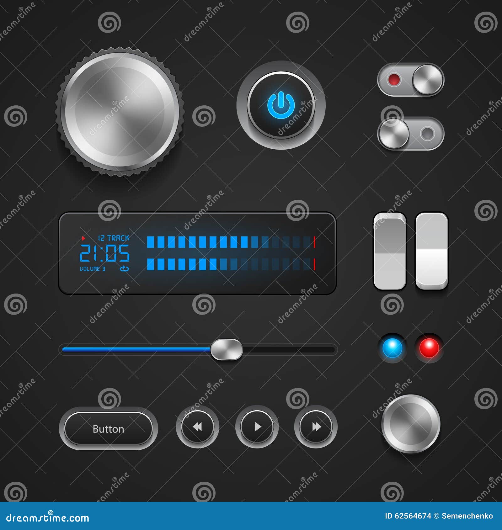 Hi-End User Interface Elements Stock Vector - Illustration of play ...