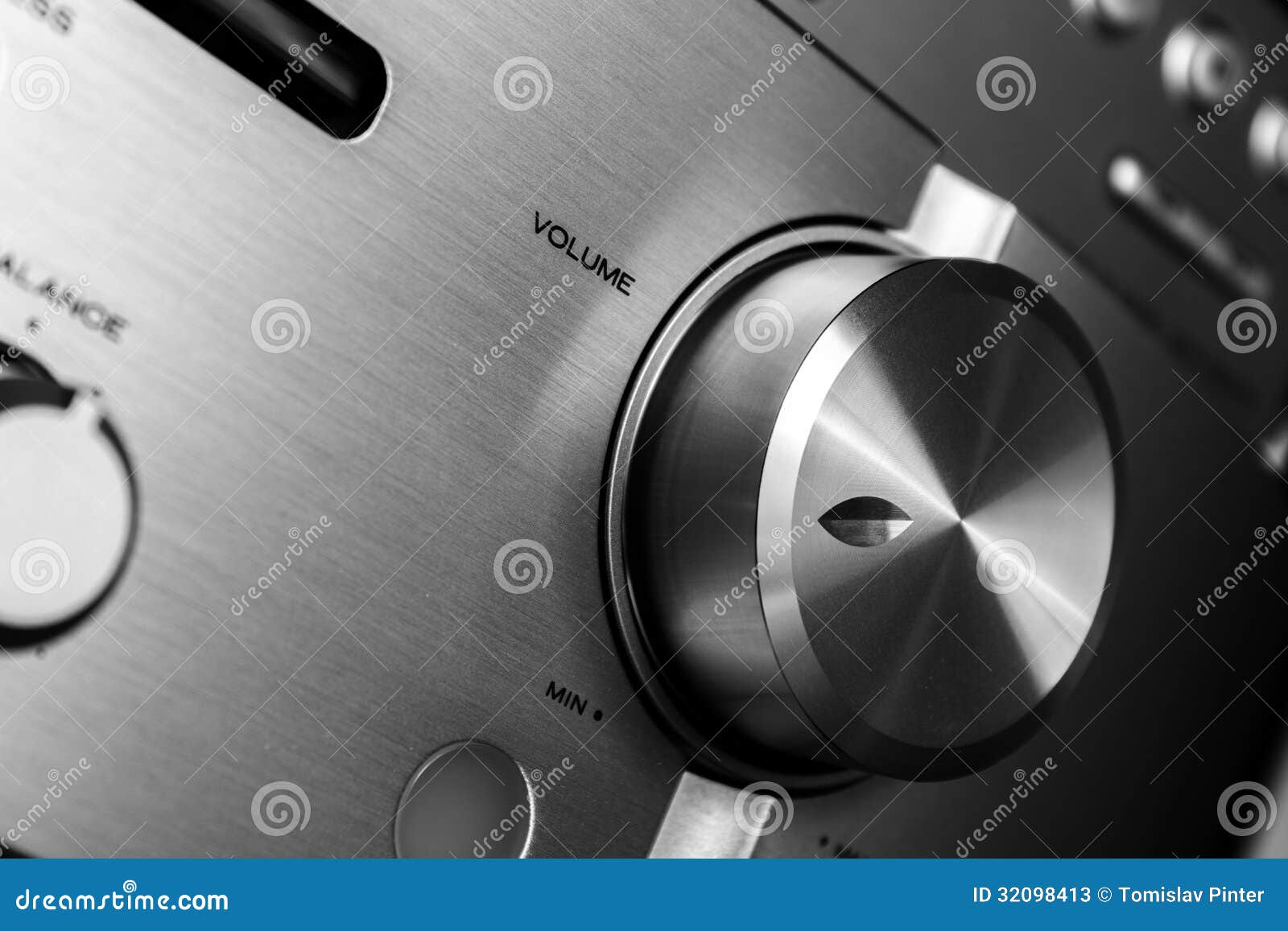 Hi-Fi Amplifier Volume Knob Stock Image - Image of maximum, adjust ...