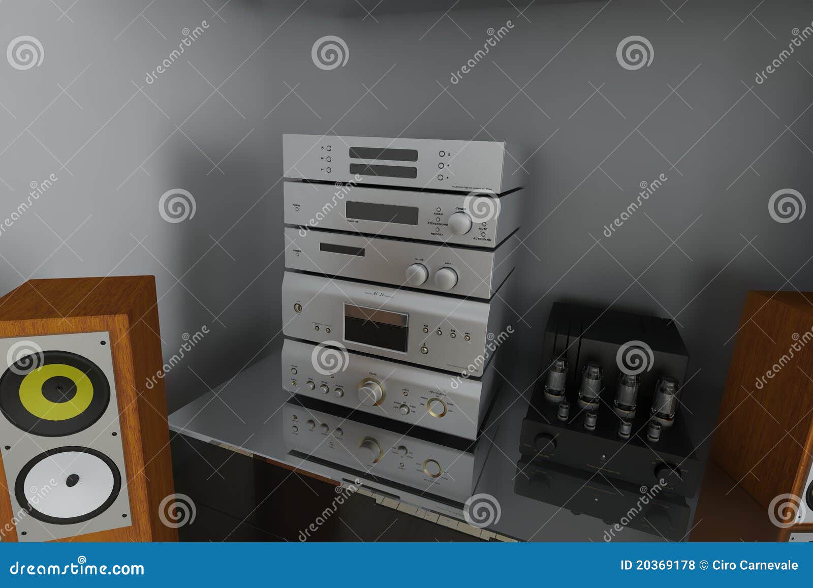Hi Fi component stock illustration. Illustration of amplificator - 20369178