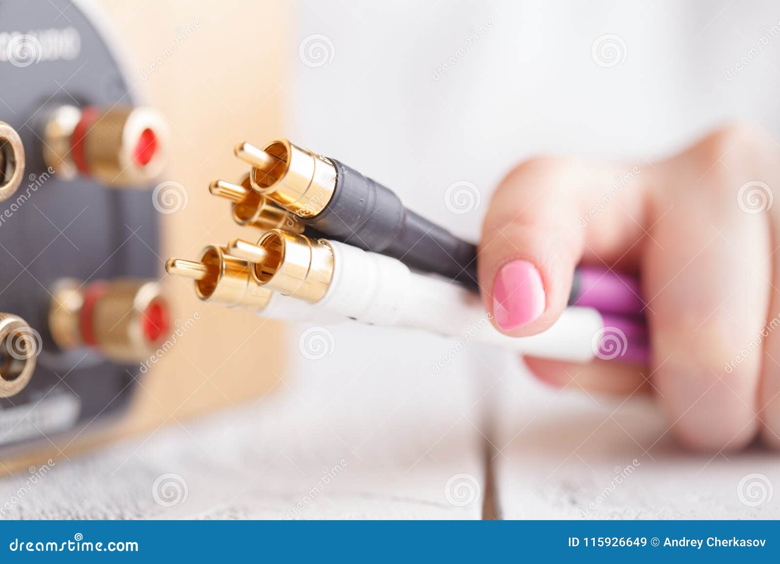 Hi-fi Music Cable in Female Hands Stock Image - Image of cluster ...