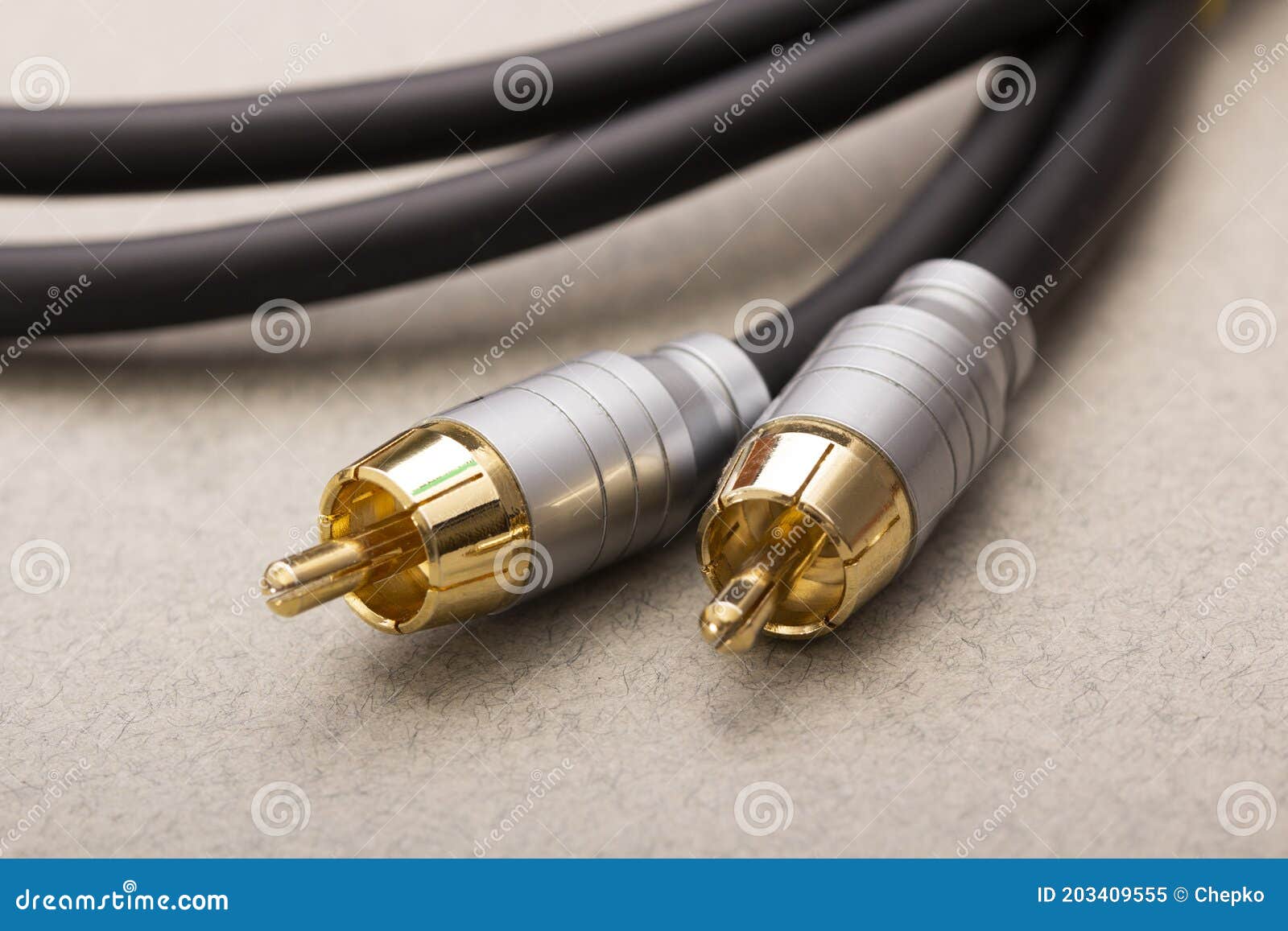 Hi-Fi RCA Gold Audio Cable on Paper Background Stock Image - Image of ...