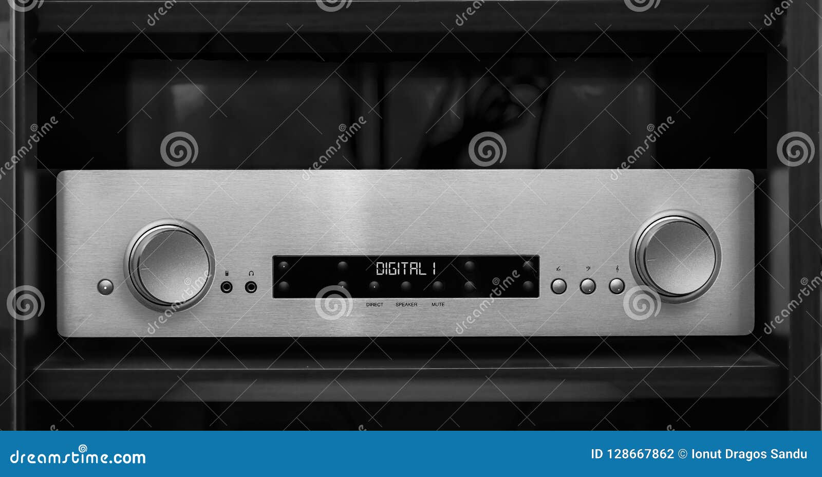 Hi-Fi Silver Digital Front Amplifier Stock Photo - Image of sound ...