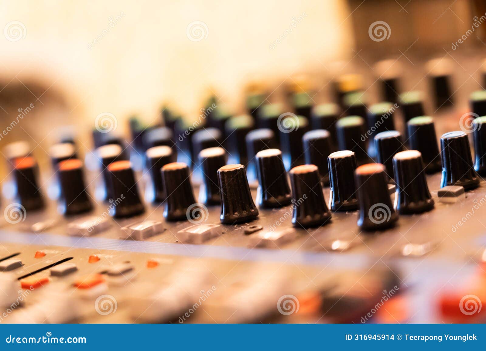 Hi-Fi System Console Control Panel Audio Equipment Close-up of Digital ...