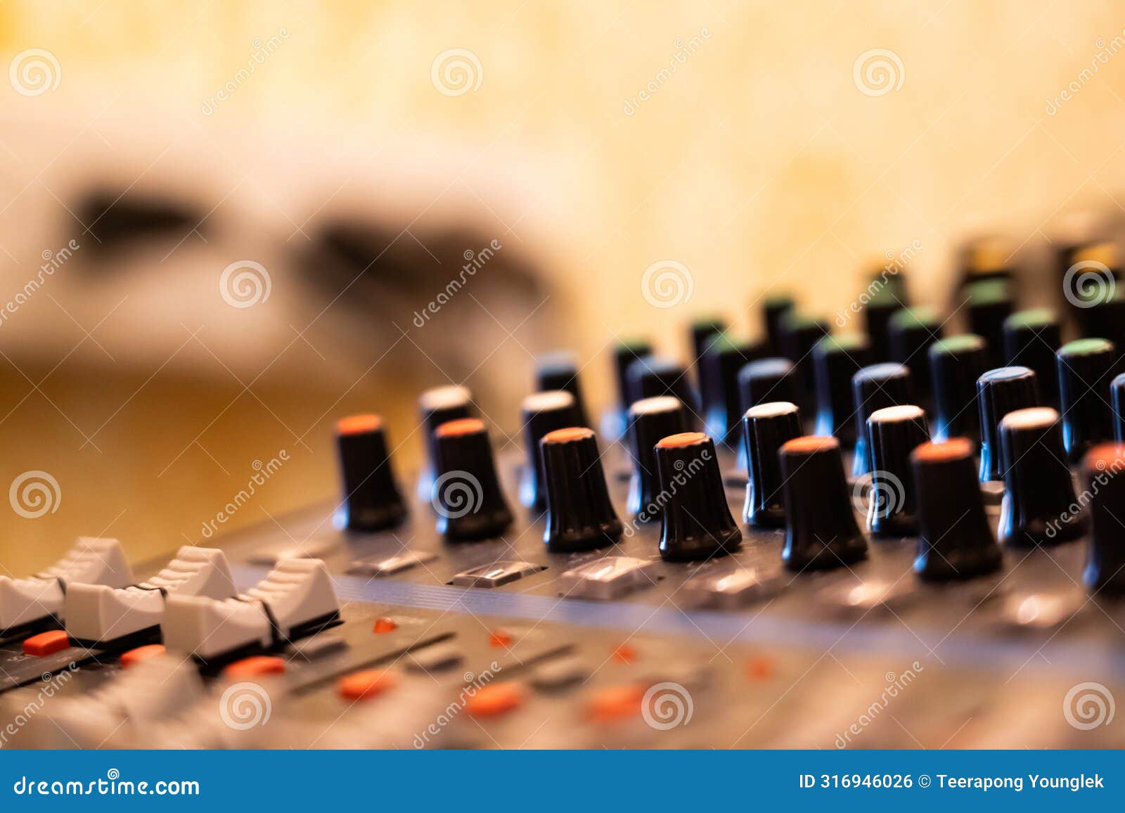 Hi-Fi System Console Control Panel Audio Equipment Close-up of Digital ...