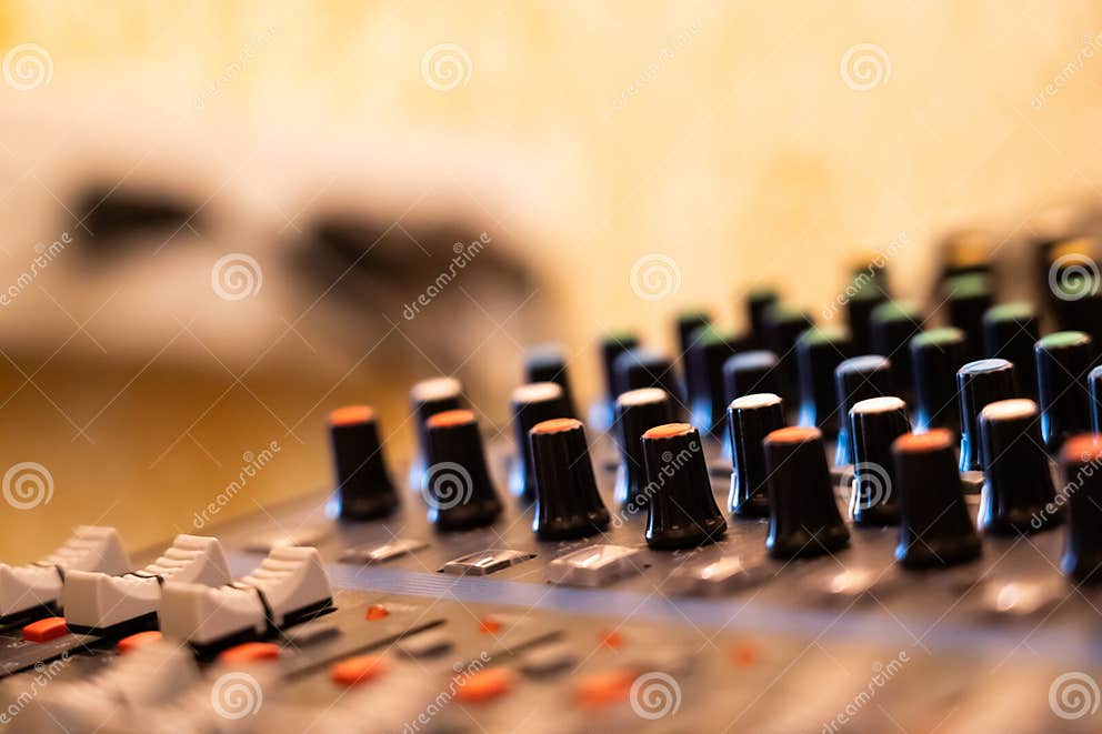 Hi-Fi System Console Control Panel Audio Equipment Close-up of Digital ...