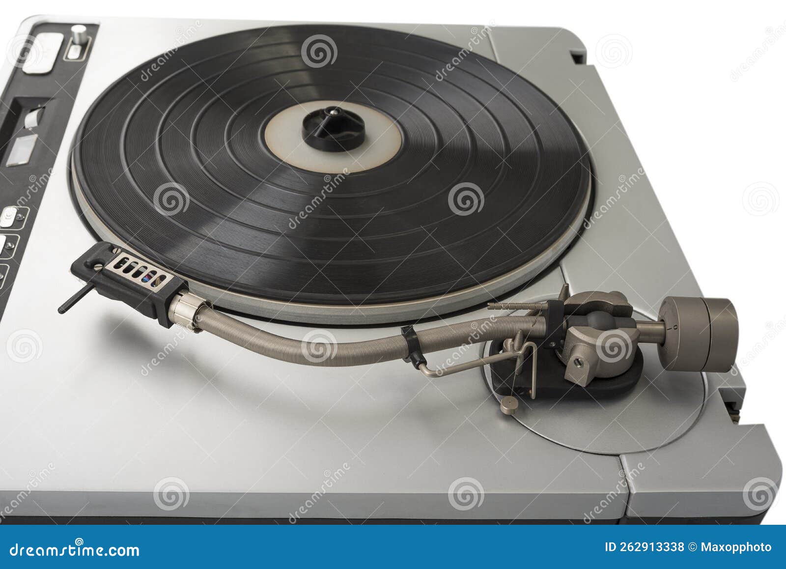 Hi-fi Turntable from 80s on a White Stock Photo - Image of album, retro ...