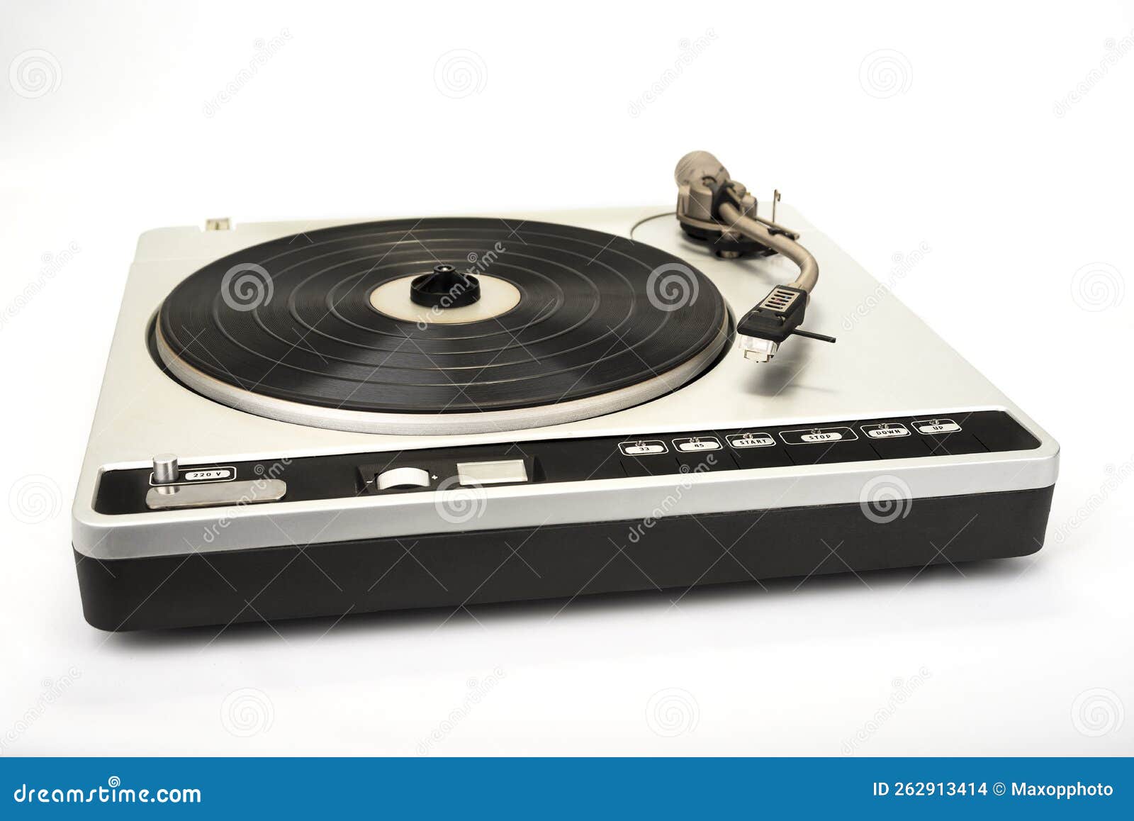 Hi-fi Turntable from 80s on a White Stock Photo - Image of track ...