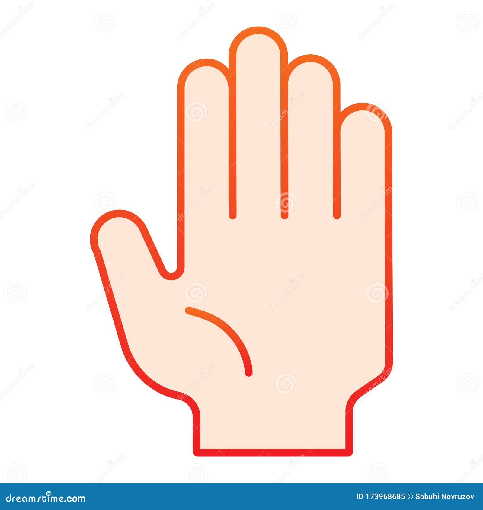 Hi Five Gesture Flat Icon. Stop Hand Vector Illustration Isolated on ...