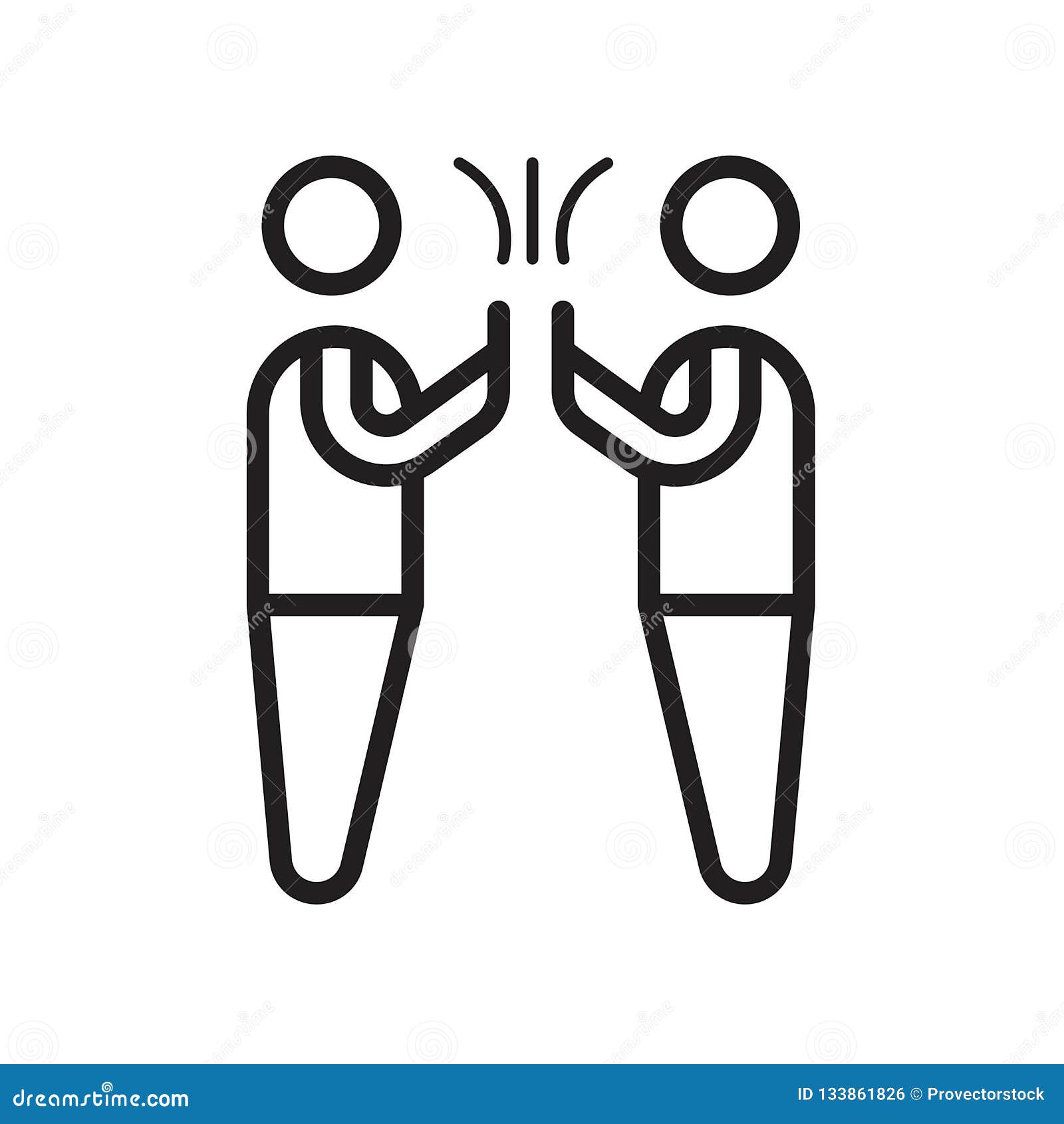 Hi Five Icon Isolated on White Background Stock Vector - Illustration ...