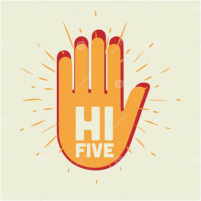 Hi Five stock vector. Illustration of bump, hand, gesture - 73336983