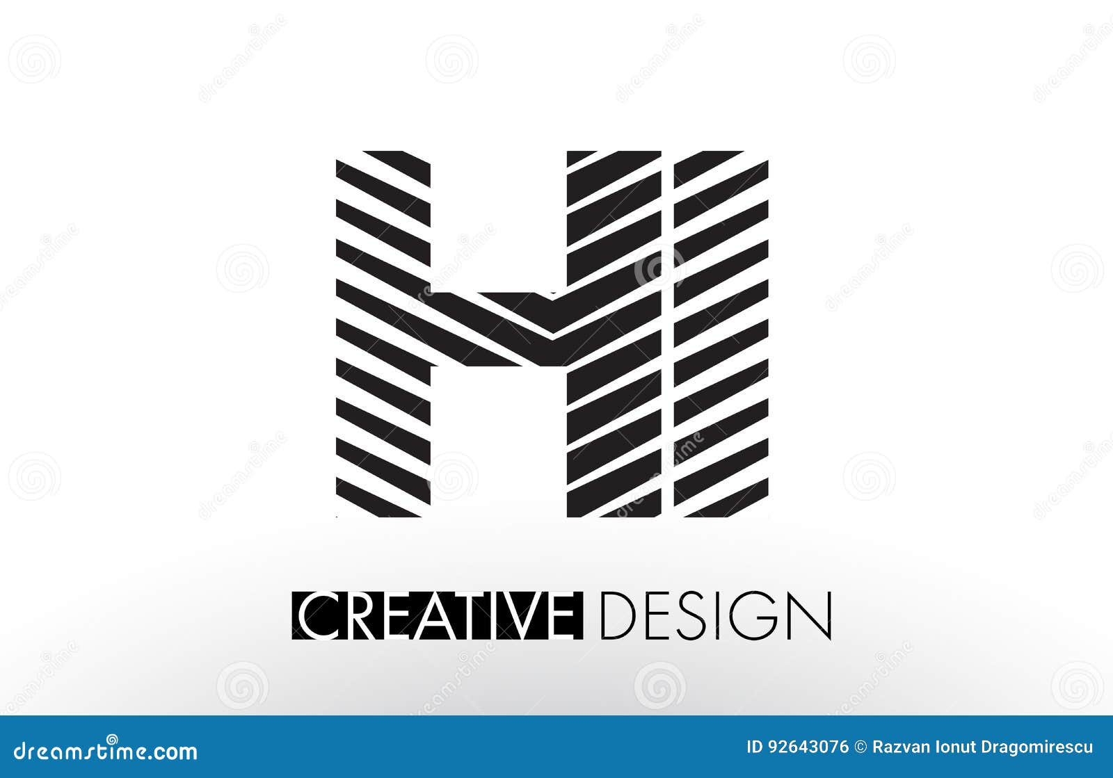 HI H I Lines Letter Design with Creative Elegant Zebra Stock Vector ...