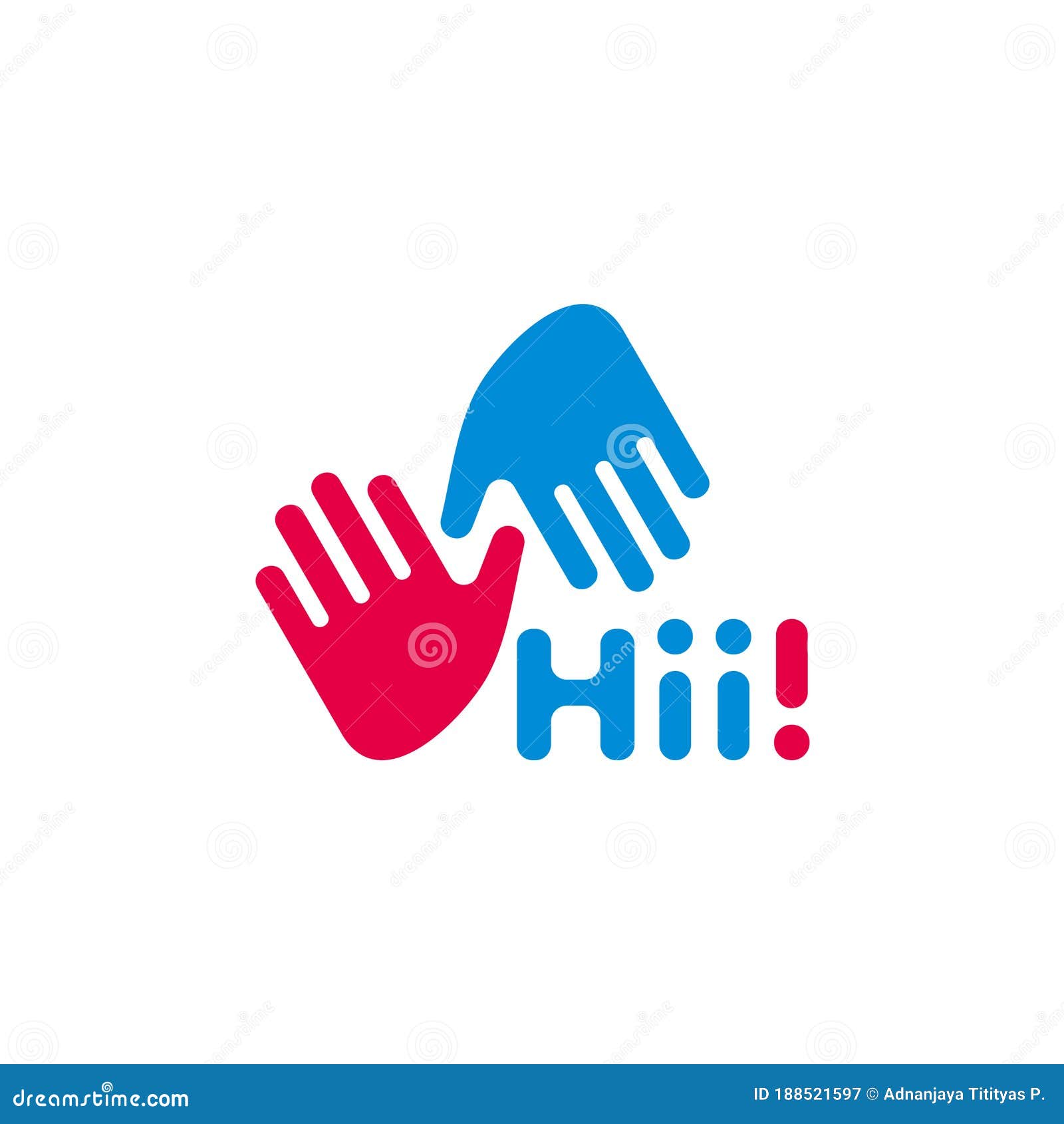 Hi Hand Colorful Symbol Decoration Vector Stock Vector - Illustration ...
