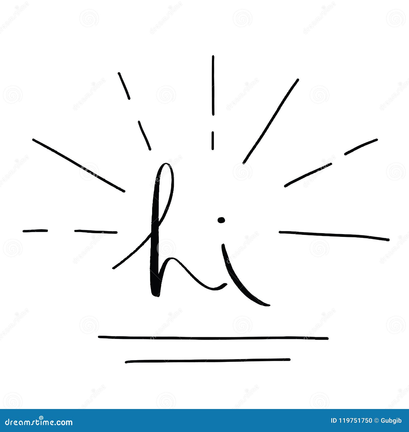 Hi hand drawn lettering stock vector. Illustration of decoration ...